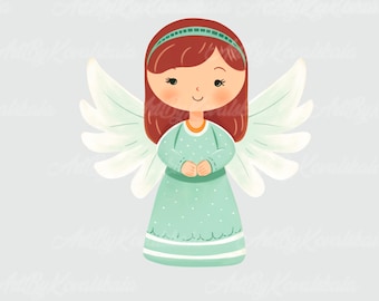 Watercolor Angel Clipart PNG, Child Angel, Baby Shower, Digital Download - Etsy