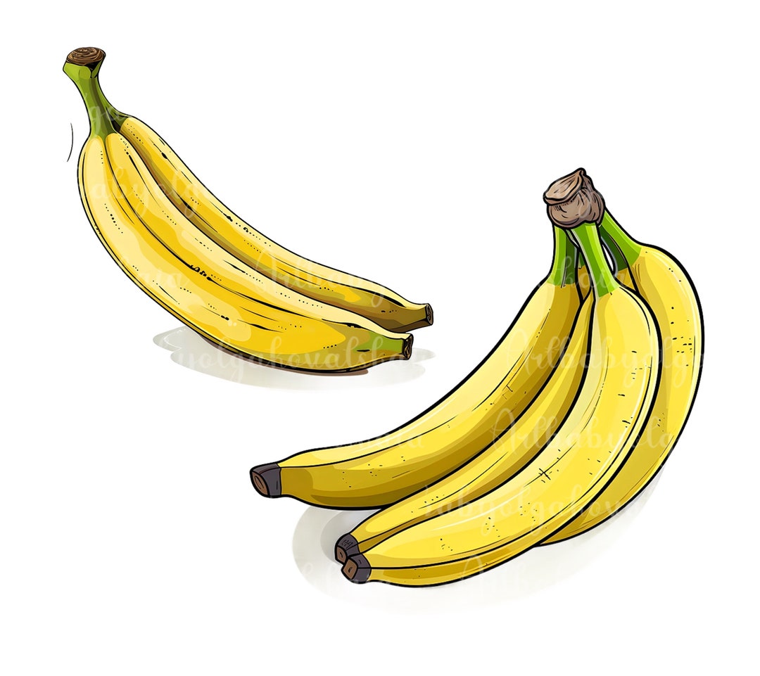 Bananas Clipart, Banana PNG, Fruits Clip Art, Digital Download - Etsy