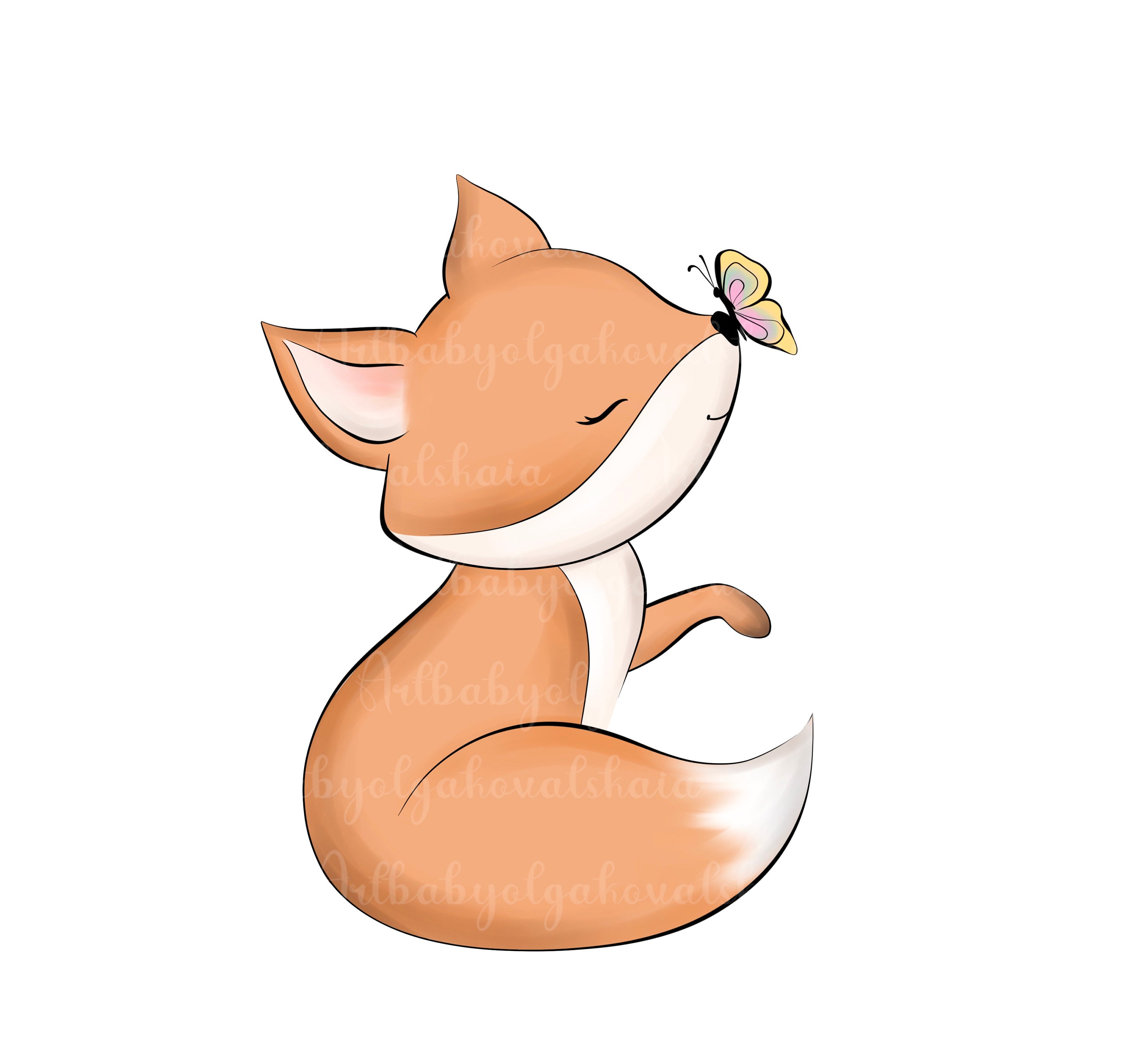 Fox Clipart, Cute Fox PNG, Digital Download - Etsy