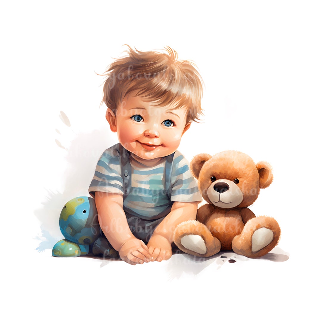 Baby Boy PNG, Cute Boy Clip Art, Baby Shower, Digital Download - Etsy