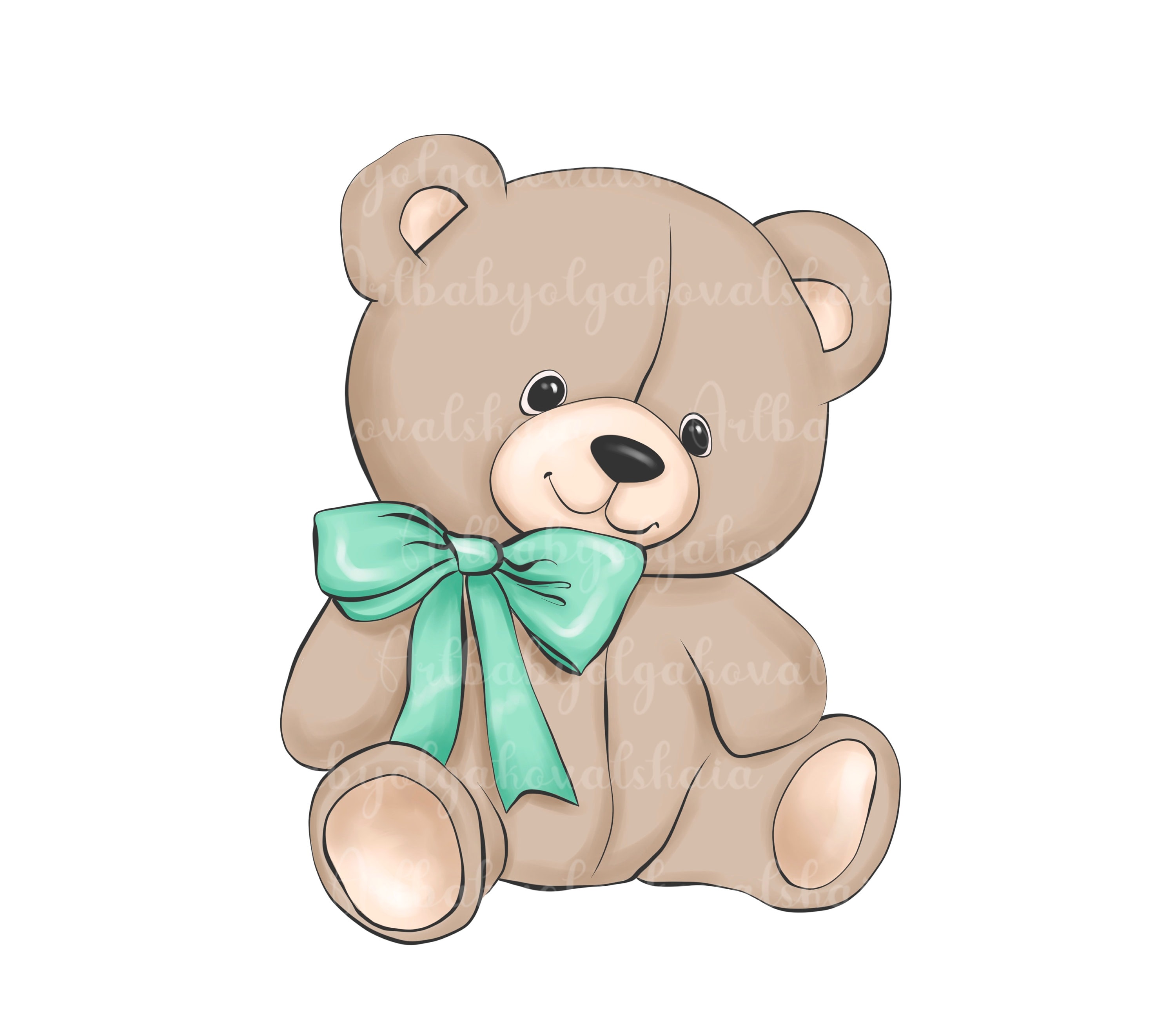 Teddy Bear Clipart Cute Teddy Bear PNG Baby Shower Boy - Etsy