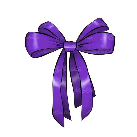 Purple Gift Bow Clip Art