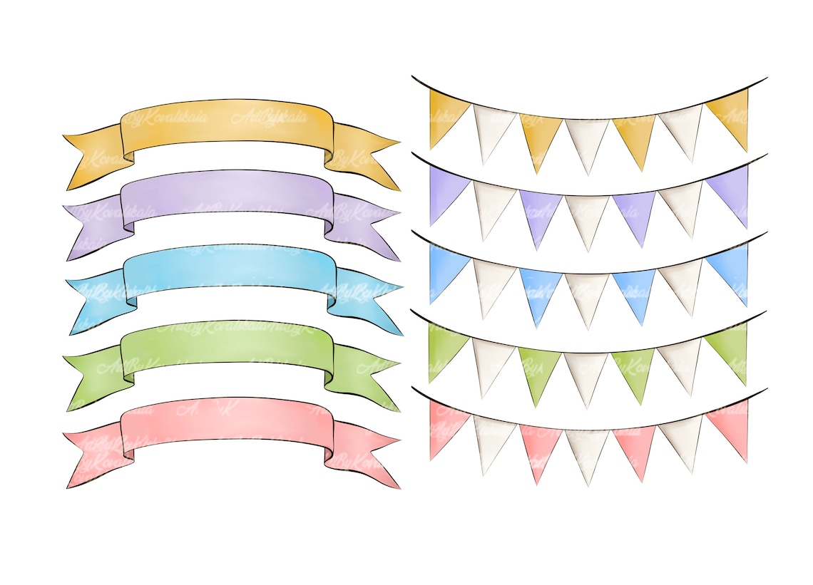 Ribbon Clipart Banner PNG Blue Ribbons Clip Art Birthday - Etsy