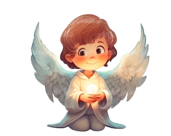 Watercolor Angel Clipart, Child Angel PNG, Baby Shower, Digital Download - Etsy