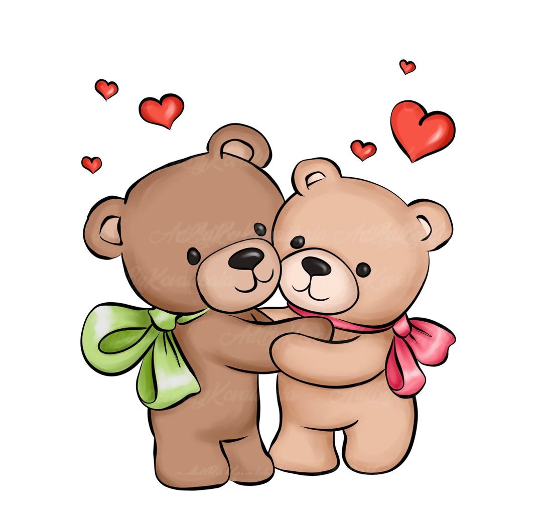 Teddy Bear Clipart, Cute Bear PNG, Digital Download - Etsy