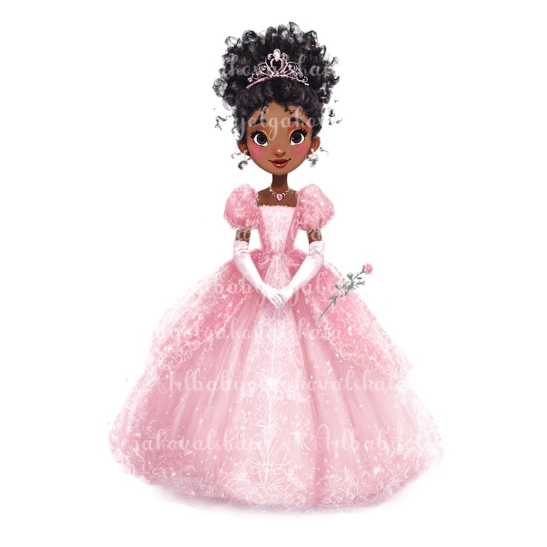 Princess PNG, African American Girl Clipart, Birthday, Digital Download ...
