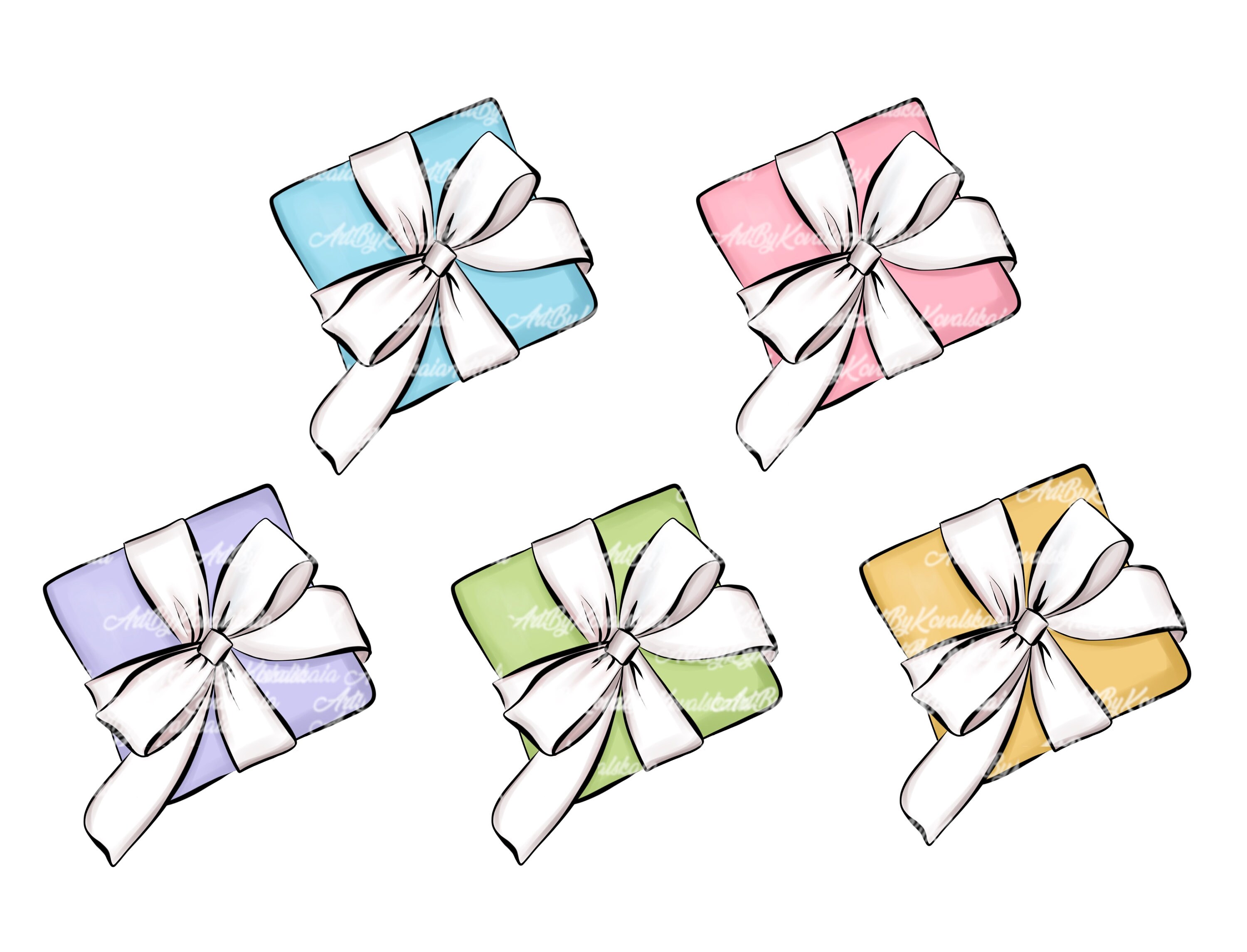Gift Box PNG Present Clip Art Birthday Clipart Digital - Etsy