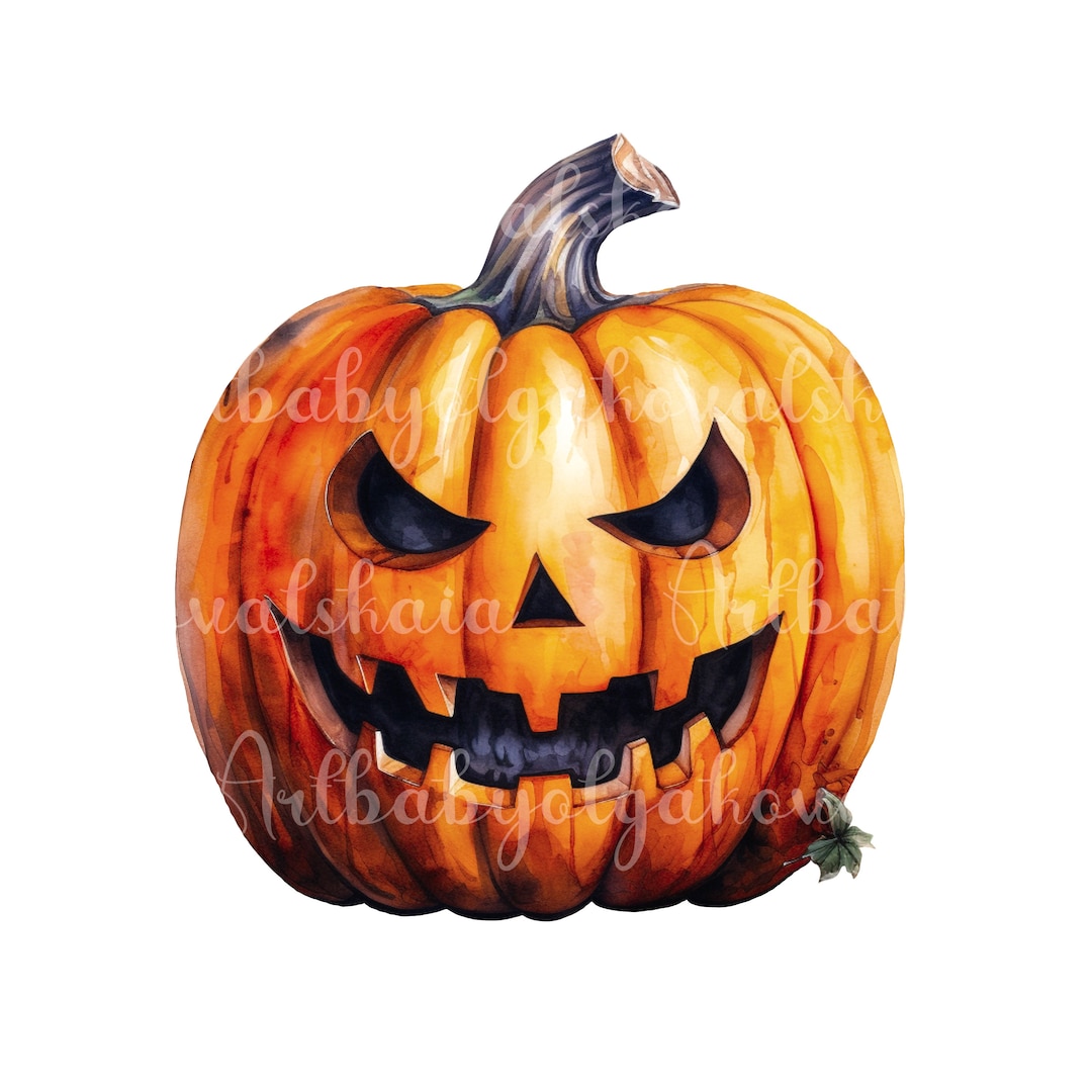 Pumpkin Clipart Pumpkin PNG Watercolor Halloween Clip Art - Etsy