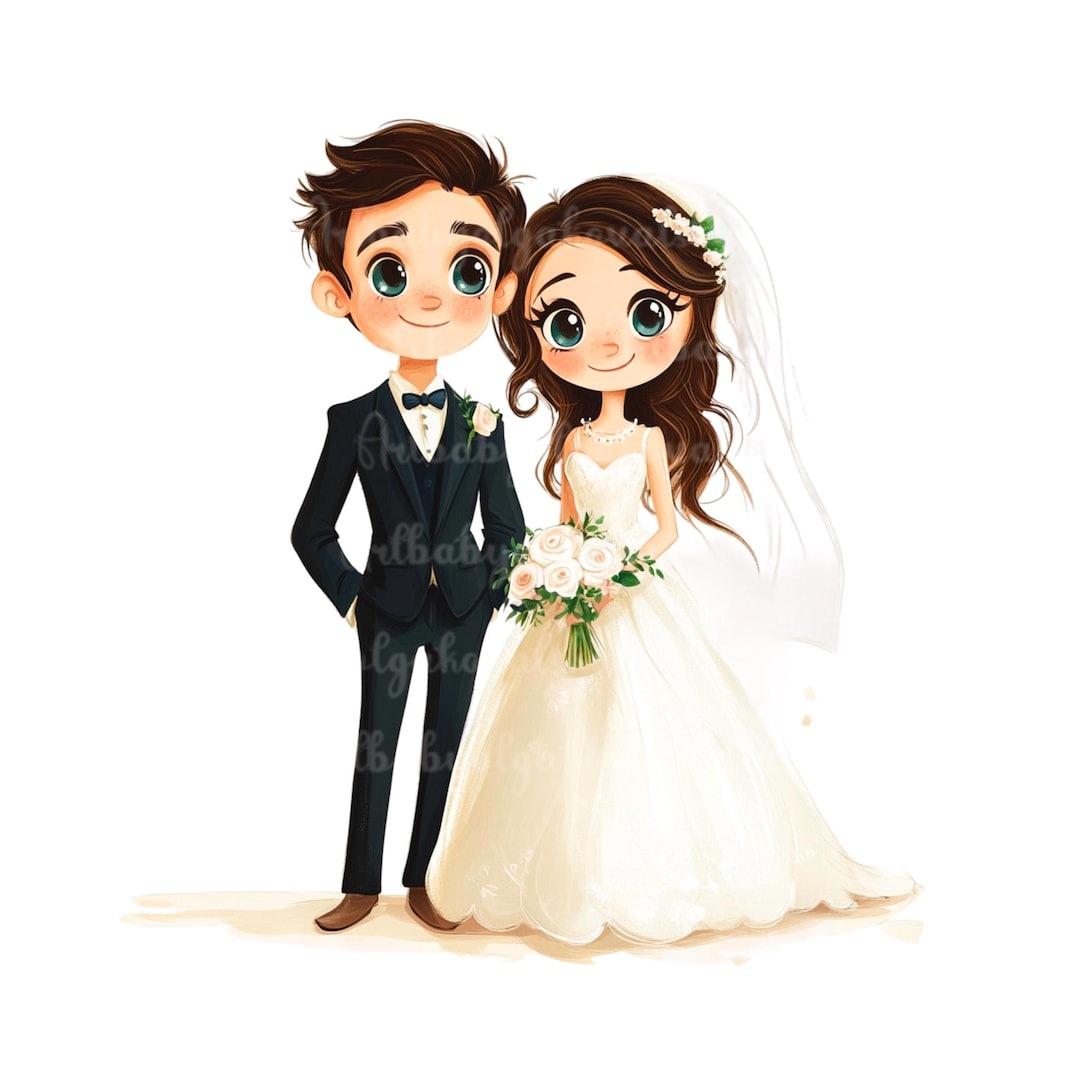 Bride and Groom Clipart, Wedding PNG, Digital Download - Etsy
