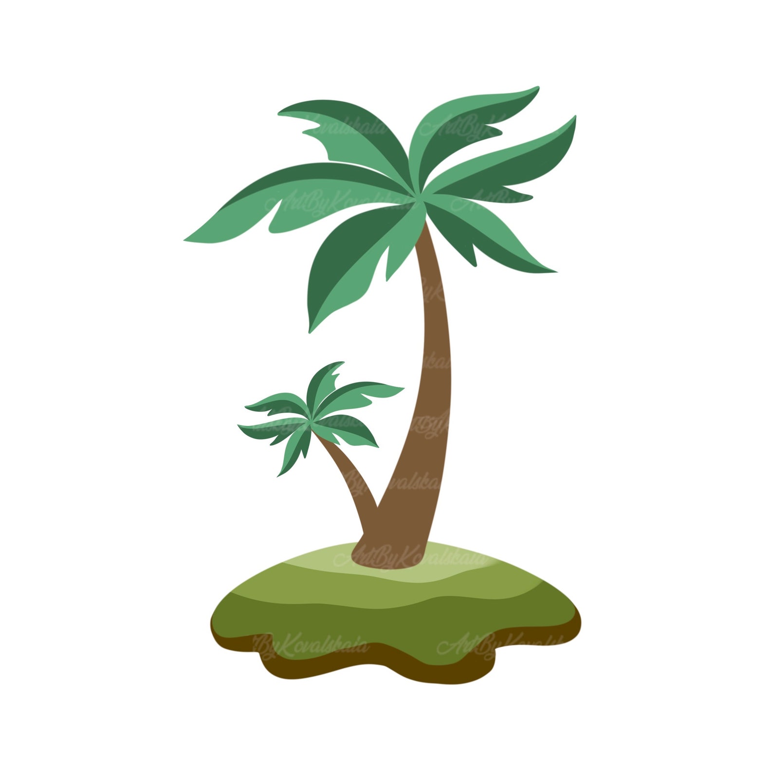 Palm Trees Clipart, Palm Tree PNG, Digital Download - Etsy