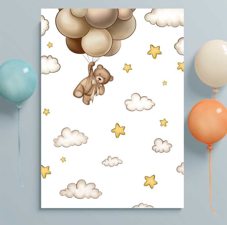 Teddy Bear Baby Shower Invitation Template: Editable Canva Design ...