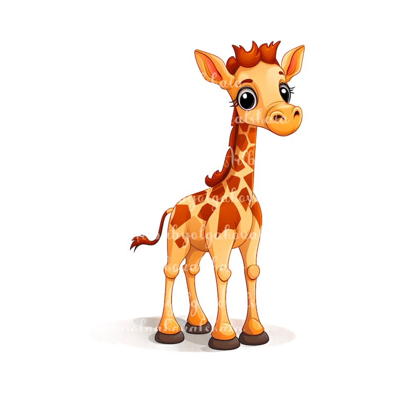 Giraffe Clipart, Cute Giraffe PNG, Digital Download - Etsy