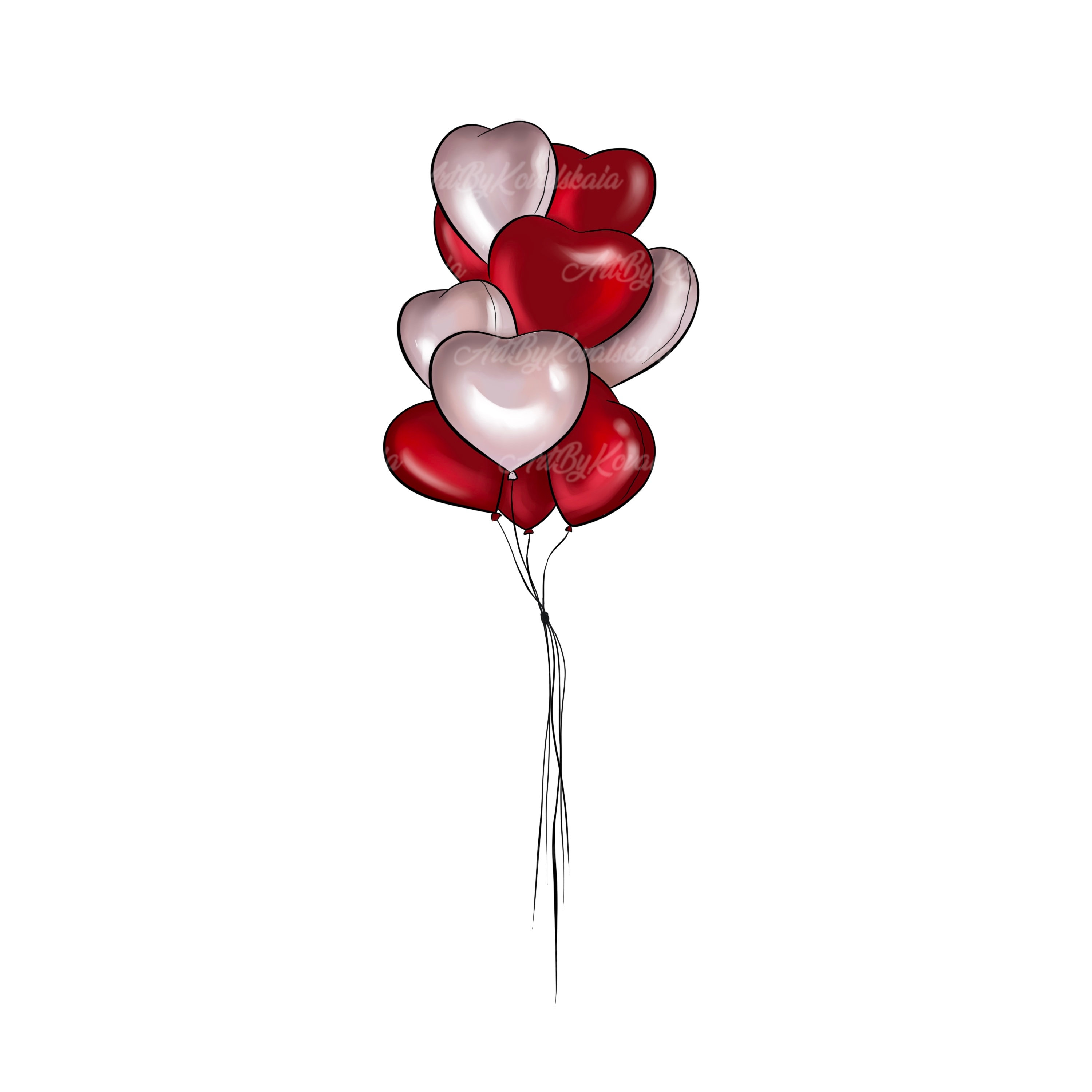 Valentines Day Balloons Clipart