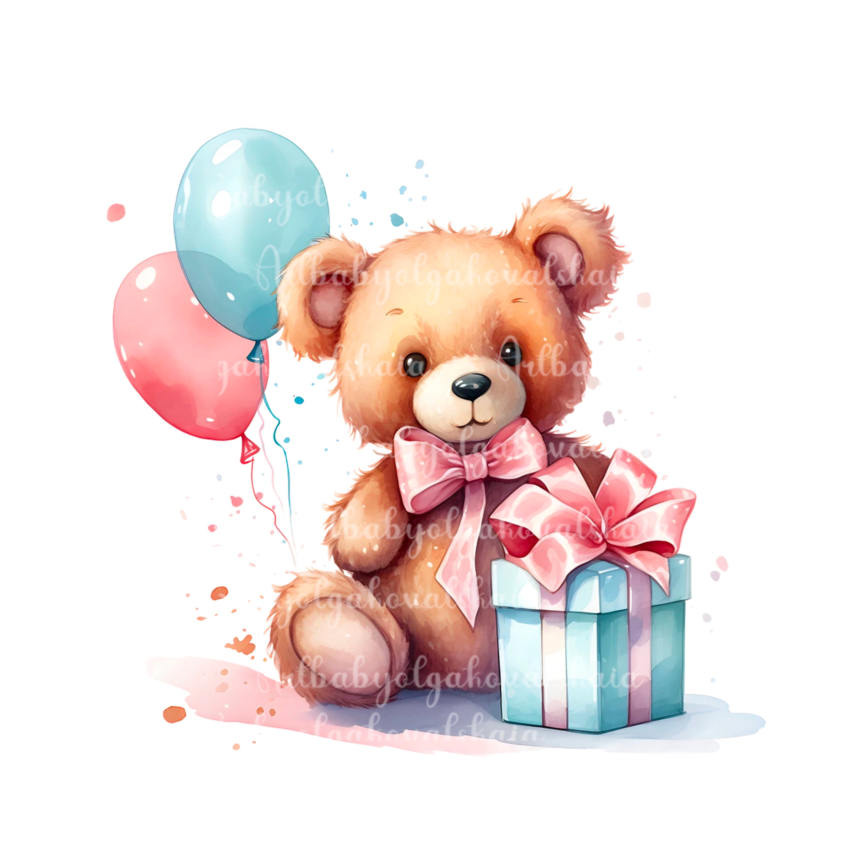 Teddy Bear Clipart, Cute Teddy Bear PNG, Baby Shower, Gender Reveal ...