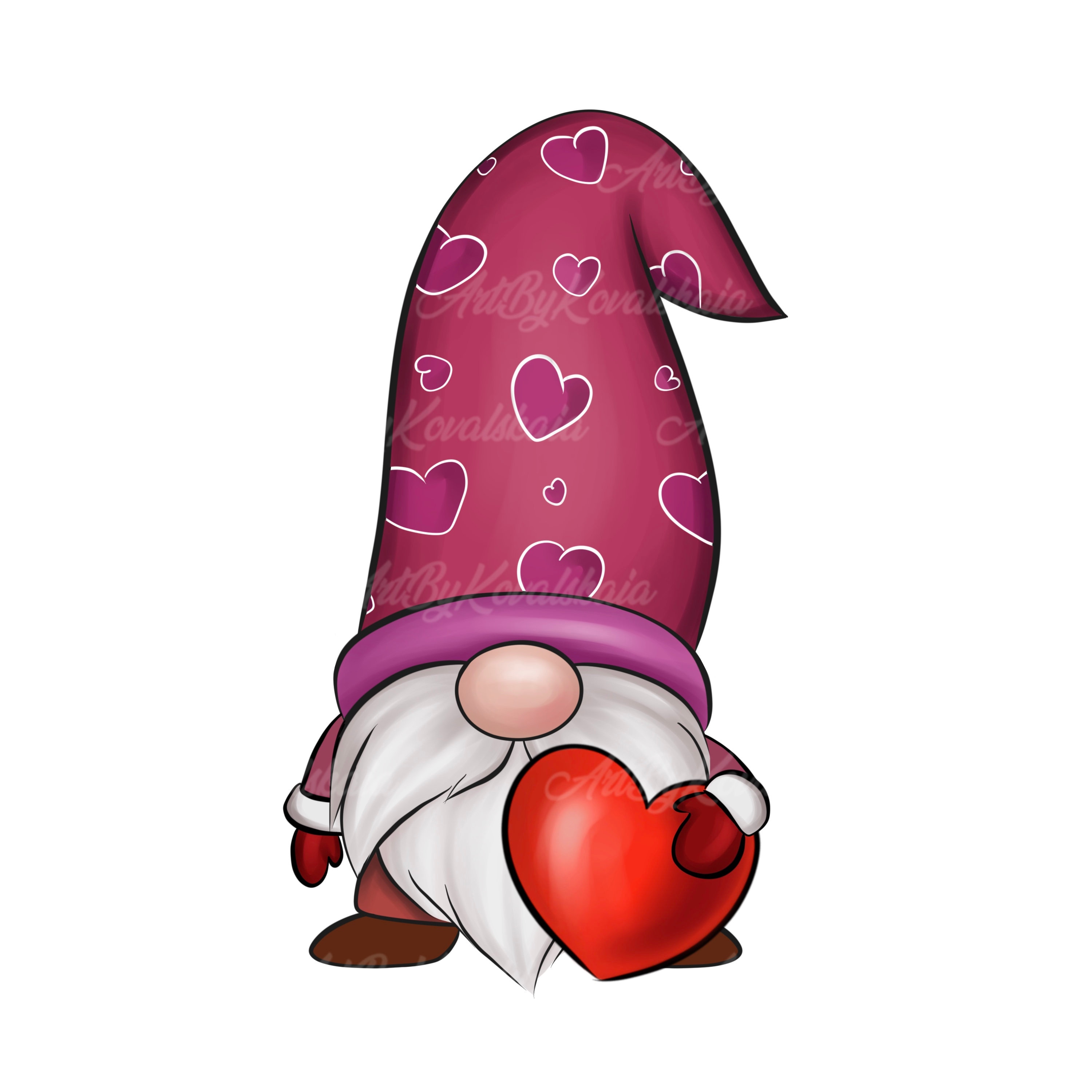 Valentine Gnome PNG Gnome Clipart Valentines Day Clipart - Etsy