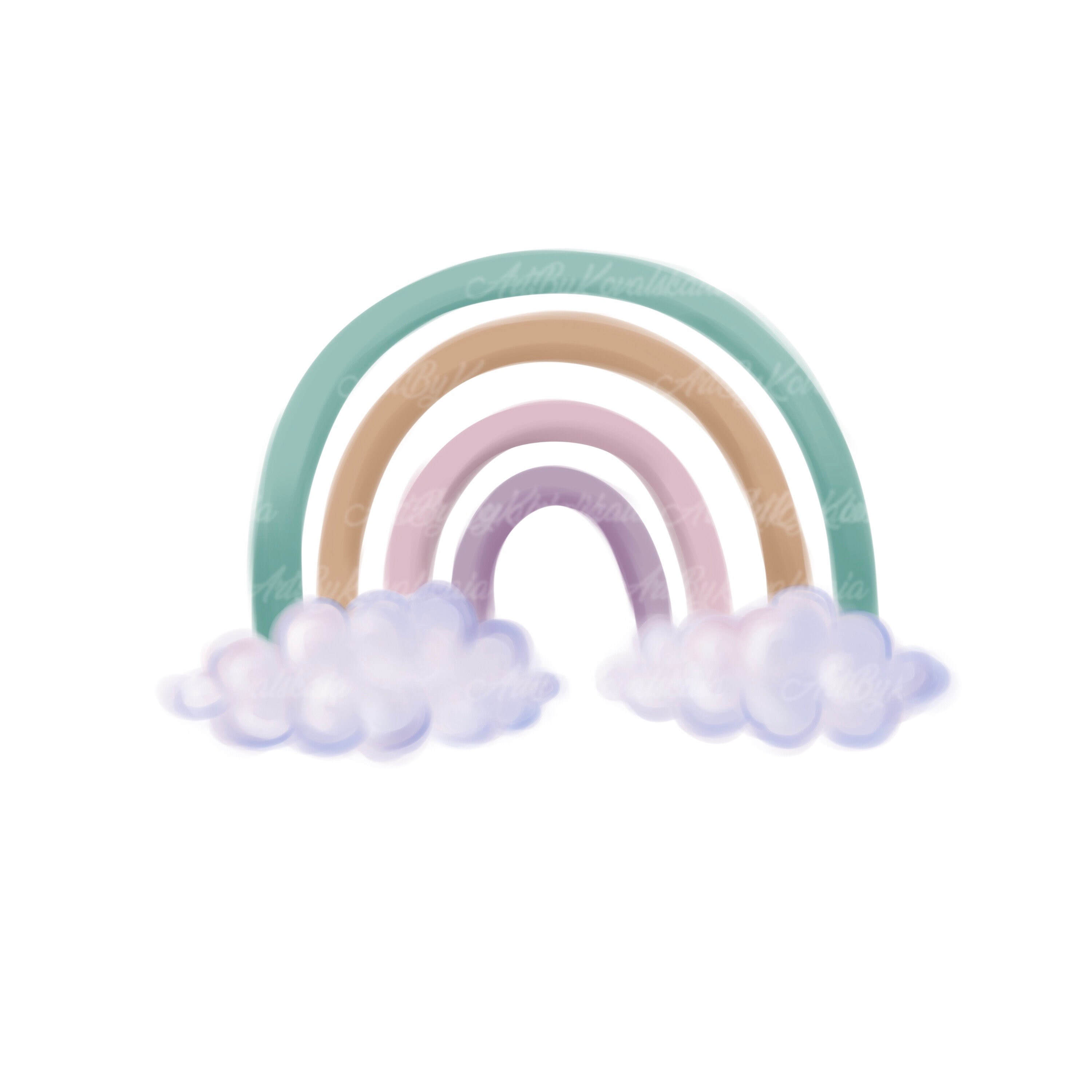 Rainbow Clipart, Rainbow PNG, Clouds Clip Art, Baby Shower Clipart ...