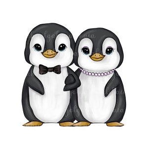 Penguins Clipart, Cute Penguins Clip Art, PNG, Digital Download - Etsy