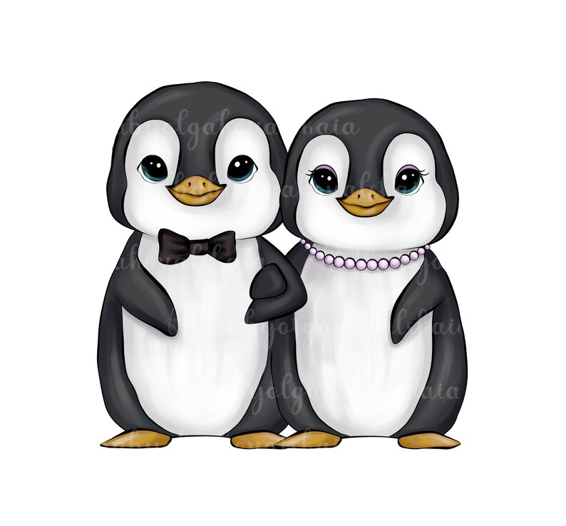 Penguins Clipart, Cute Penguins Clip Art, PNG, Digital Download - Etsy