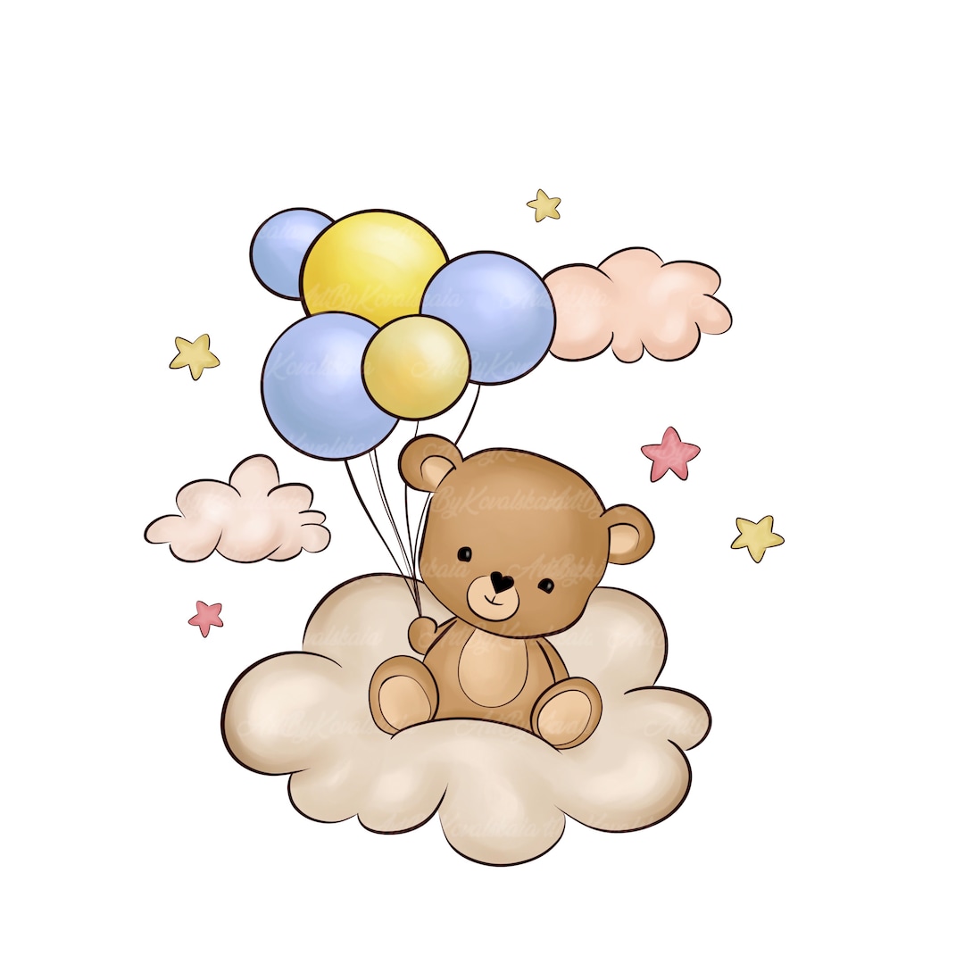 Cute Teddy Bear Clipart, Baby Shower PNG (digital Download) - Etsy