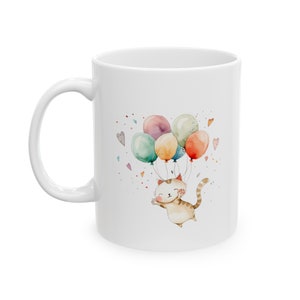 Cat Clipart, Watercolor Cat PNG, Birthday, Balloons, Digital Download ...