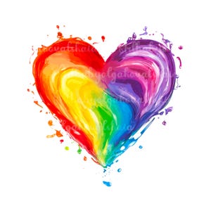 Rainbow Heart PNG: LGBTQ Pride Clip Art (digital Download) - Etsy