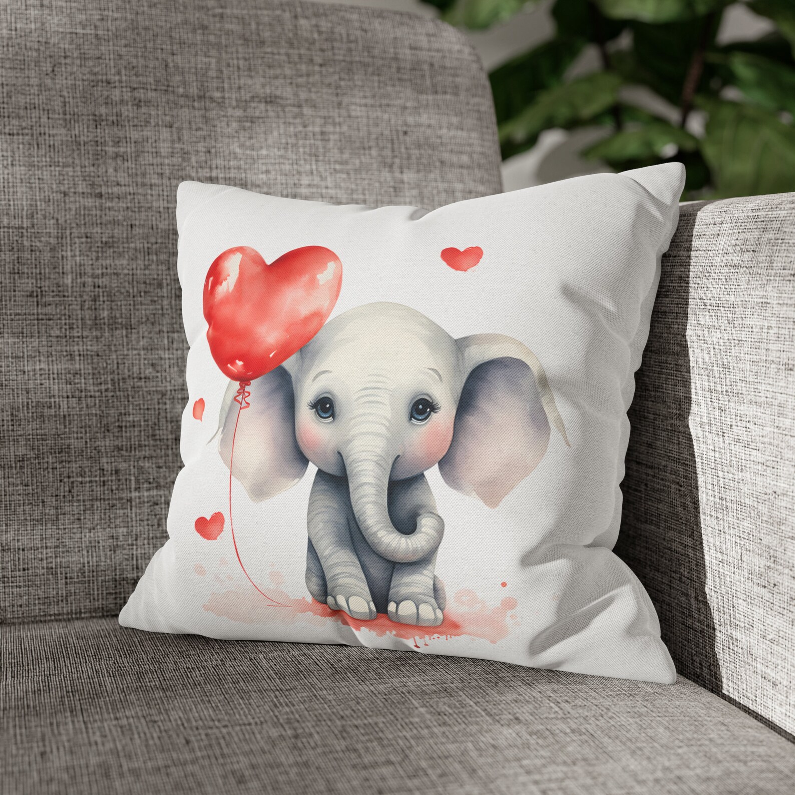 Elephant Clipart, Watercolor Elephant PNG, Valentines Day, DIGITAL ...