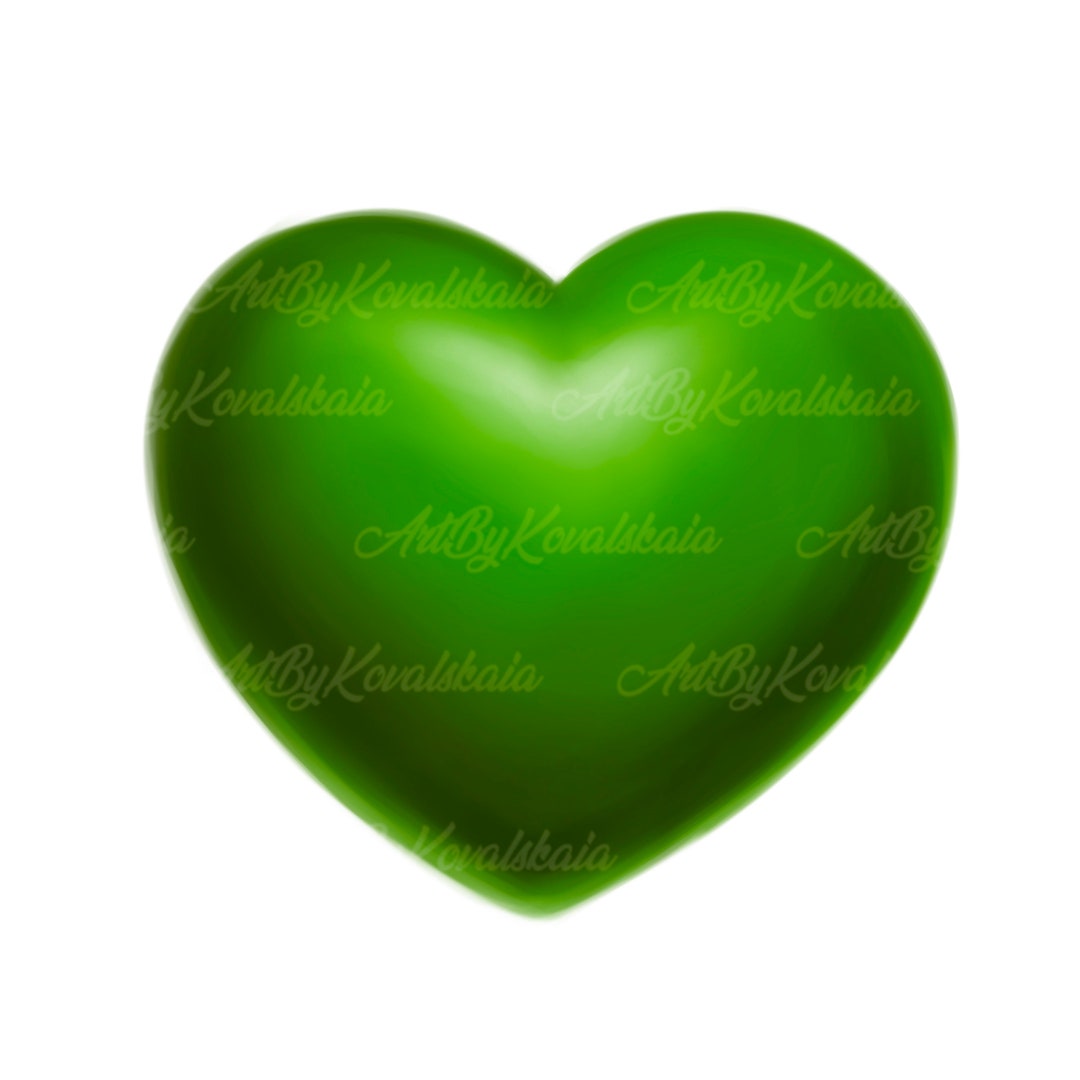 Heart Clipart, Green Heart PNG, Valentines Day, Digital Download - Etsy