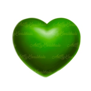 Heart Clipart, Green Heart PNG, Valentines Day, Digital Download - Etsy