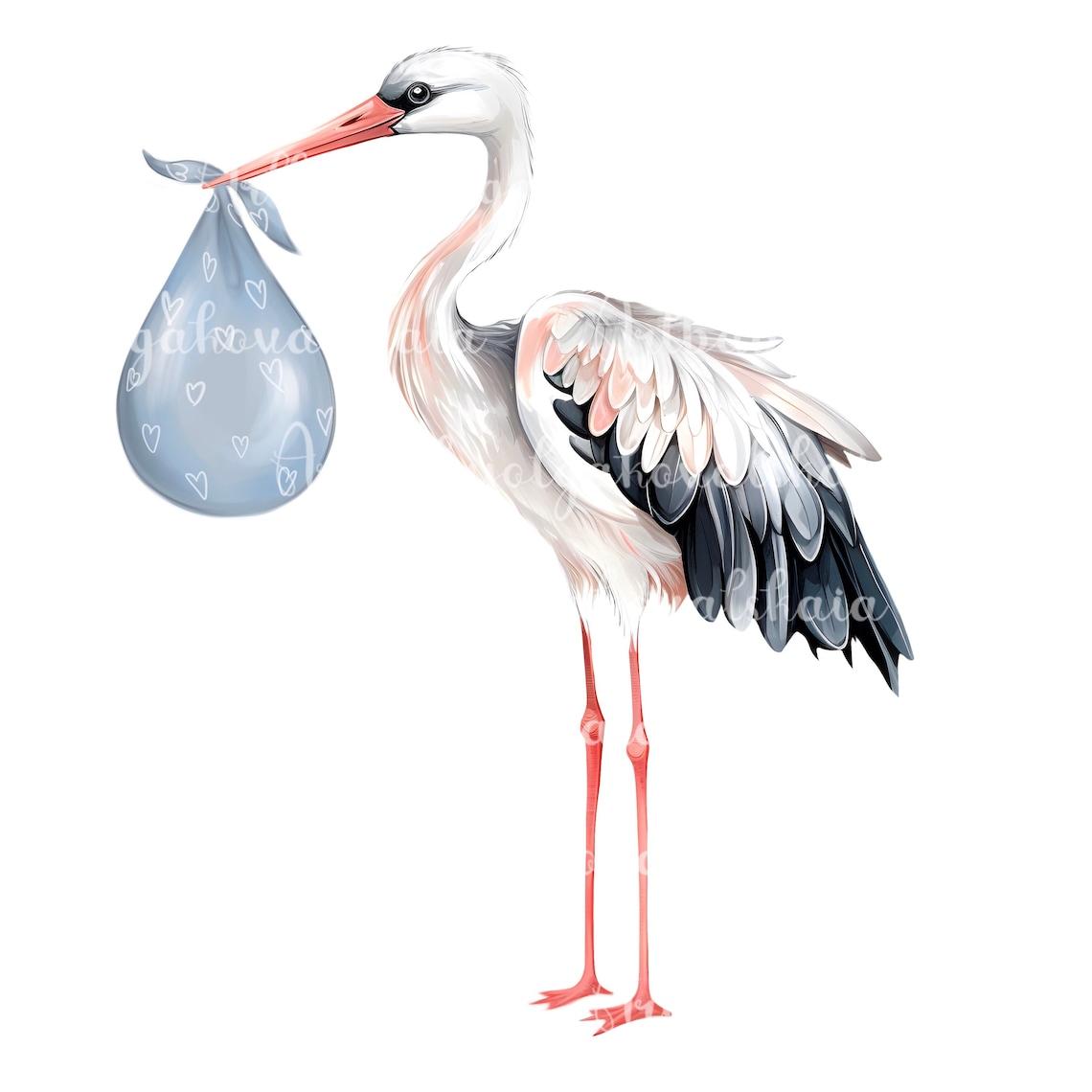 Stork Baby Shower Clipart, Stork PNG, Its a Boy, Baby Shower Boy ...