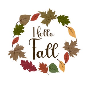 Hello Fall Clipart Leaves PNG Fall Clip Art Autumn Clipart - Etsy