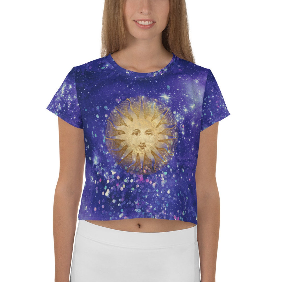 Summer Tee Crop Top Sun All-over Print Women T-shirt - Etsy