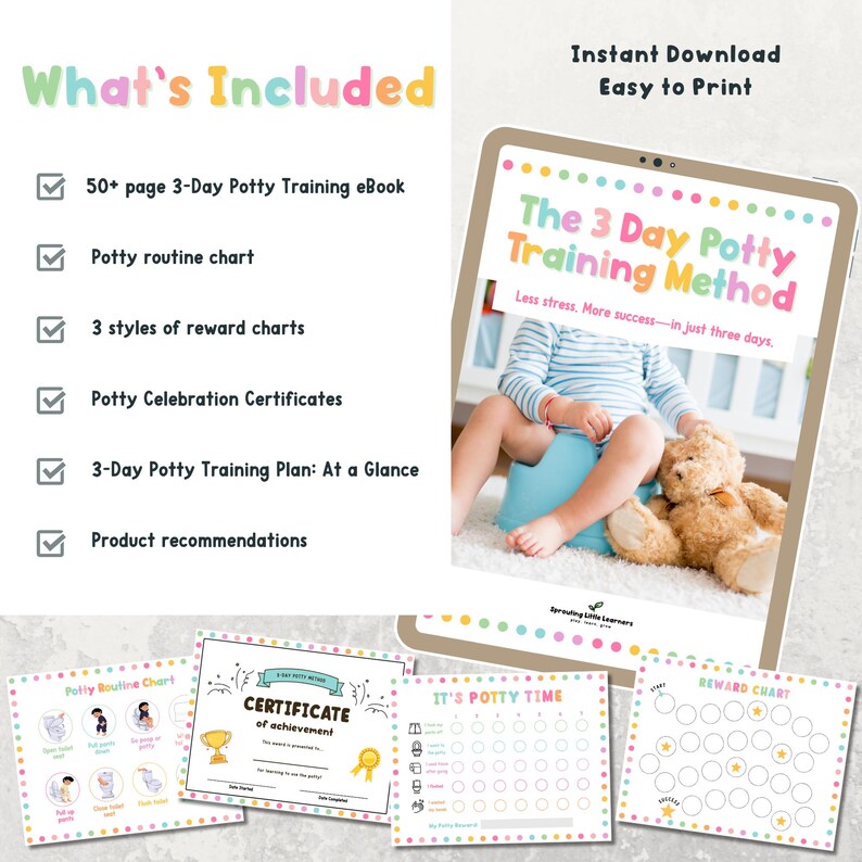 3-day Potty Training Plan for Toddlers | Printable Ebook, Potty Chart ...