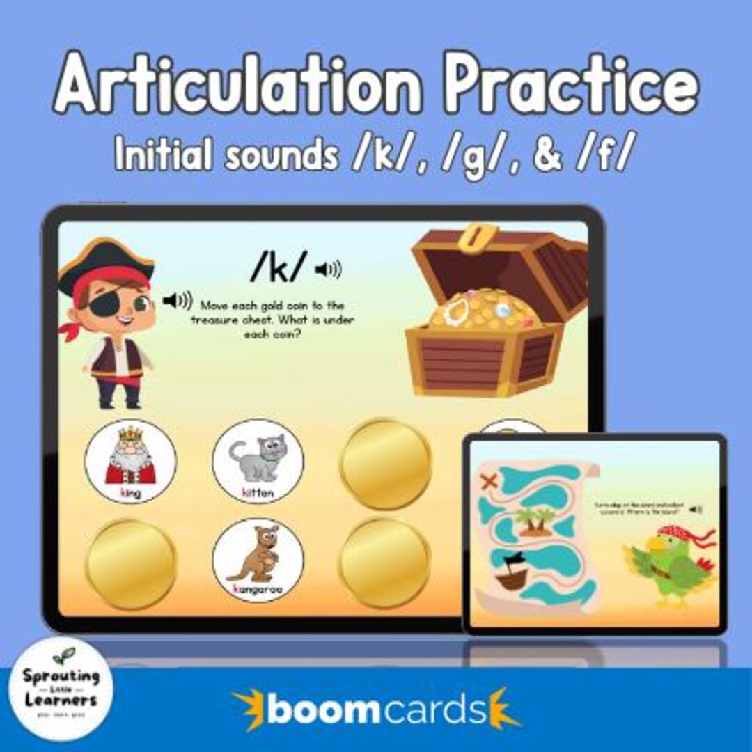 Pirate Treasure Hunt Speech Therapy Game | Boom Cards for Articulation ...