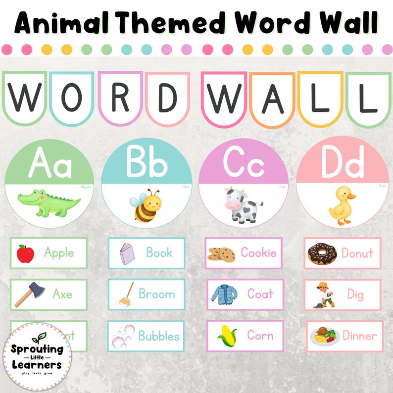 Editable Animal Themed Word Wall | Classroom A-Z Alphabet Printables ...