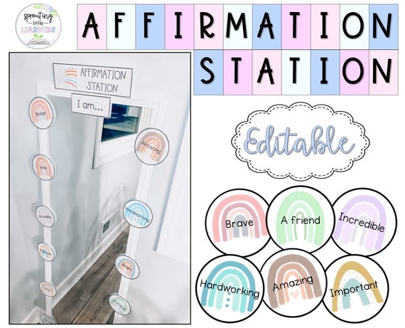 Rainbow Affirmation Station Positive Mirror Display | Etsy
