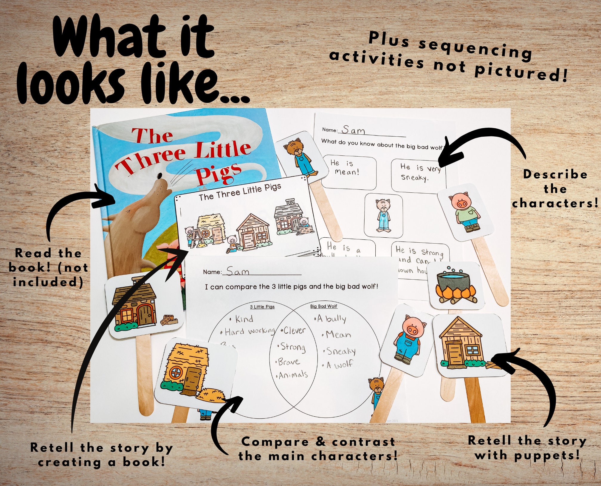 The Three Little Pigs | Reading Workshop Activities - Etsy