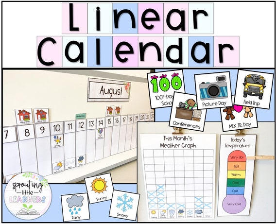 Linear Calendar and Weather Graph - Etsy