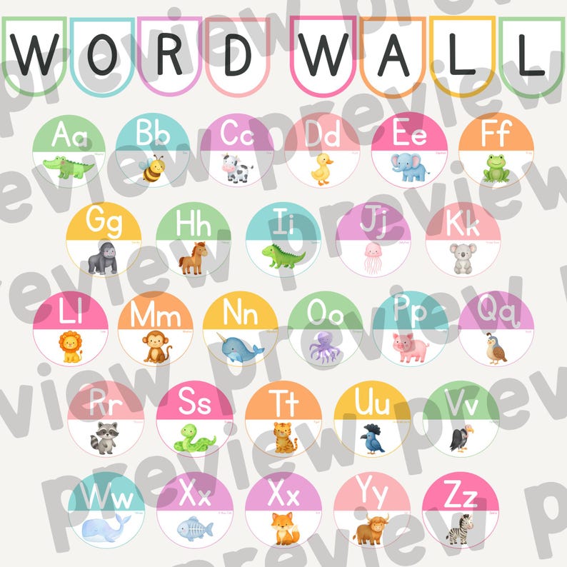 Editable Animal Themed Word Wall | Classroom A-Z Alphabet Printables ...