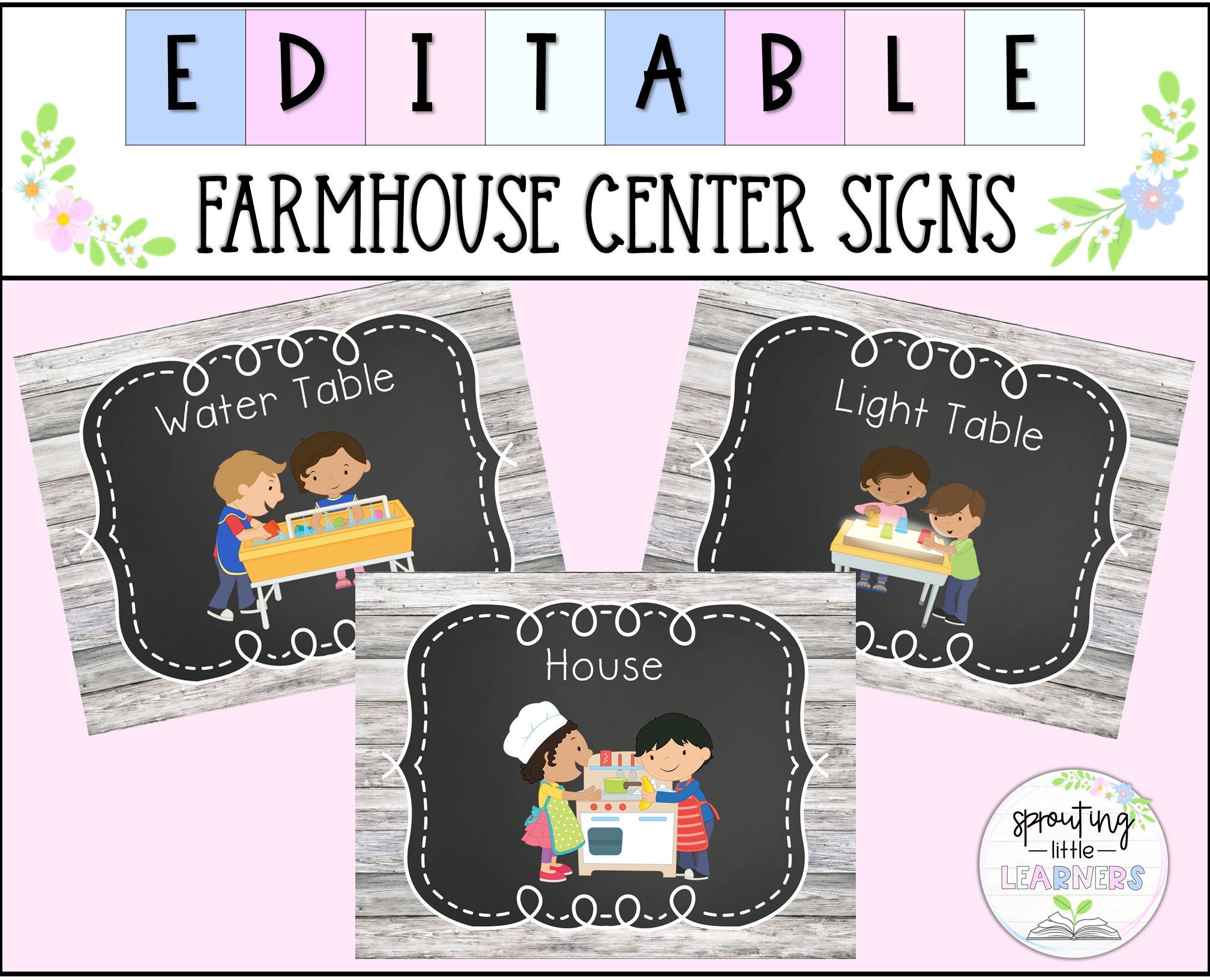 Editable Farmhouse Themed Center Signs - Etsy