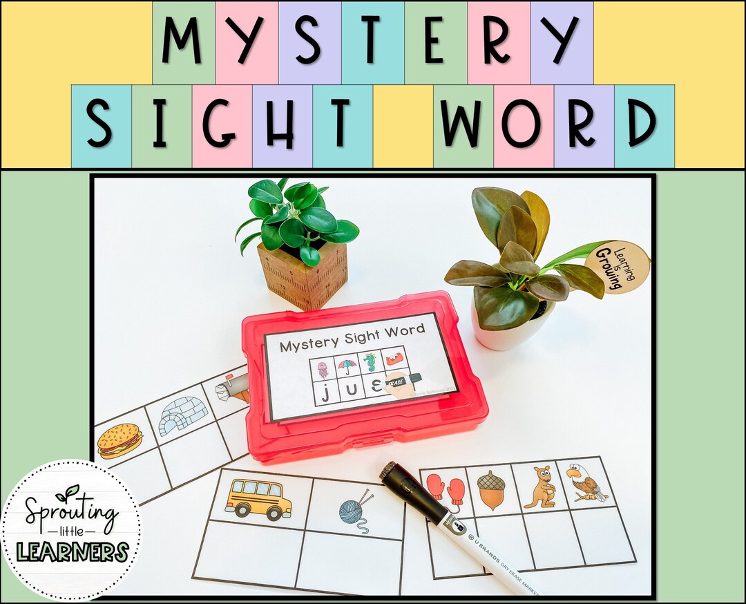 Mystery Sight Word | Literacy Game - Etsy