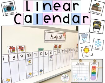 ENGLISH Classroom Calendar, Watercolor Homeschool Printable, Early ...