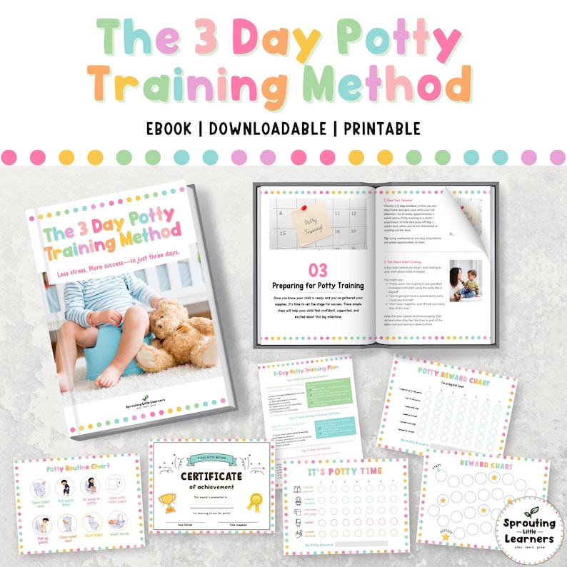 3-day Potty Training Plan for Toddlers | Printable Ebook, Potty Chart ...