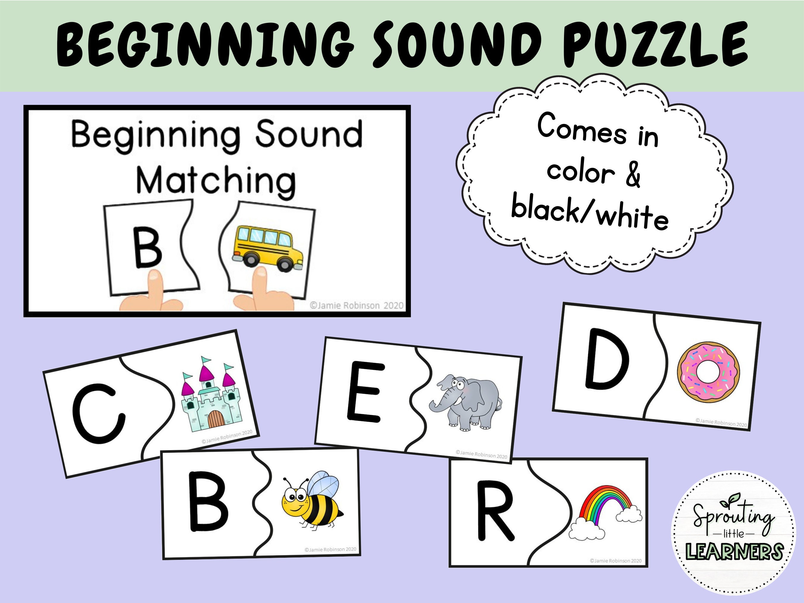 Beginning Sound Match | Preschool & Kindergarten Literacy Activity - Etsy