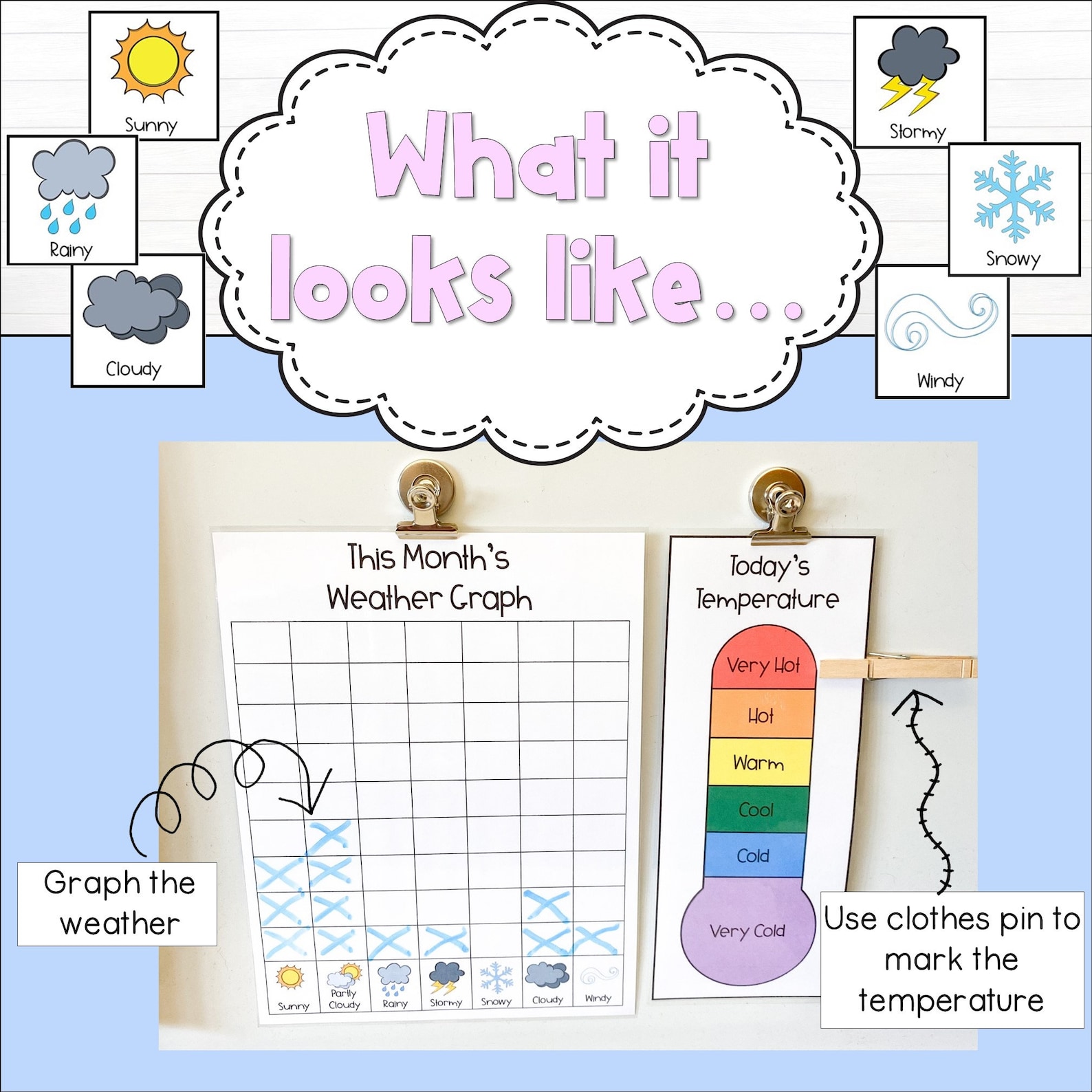 Linear Calendar and Weather Graph - Etsy