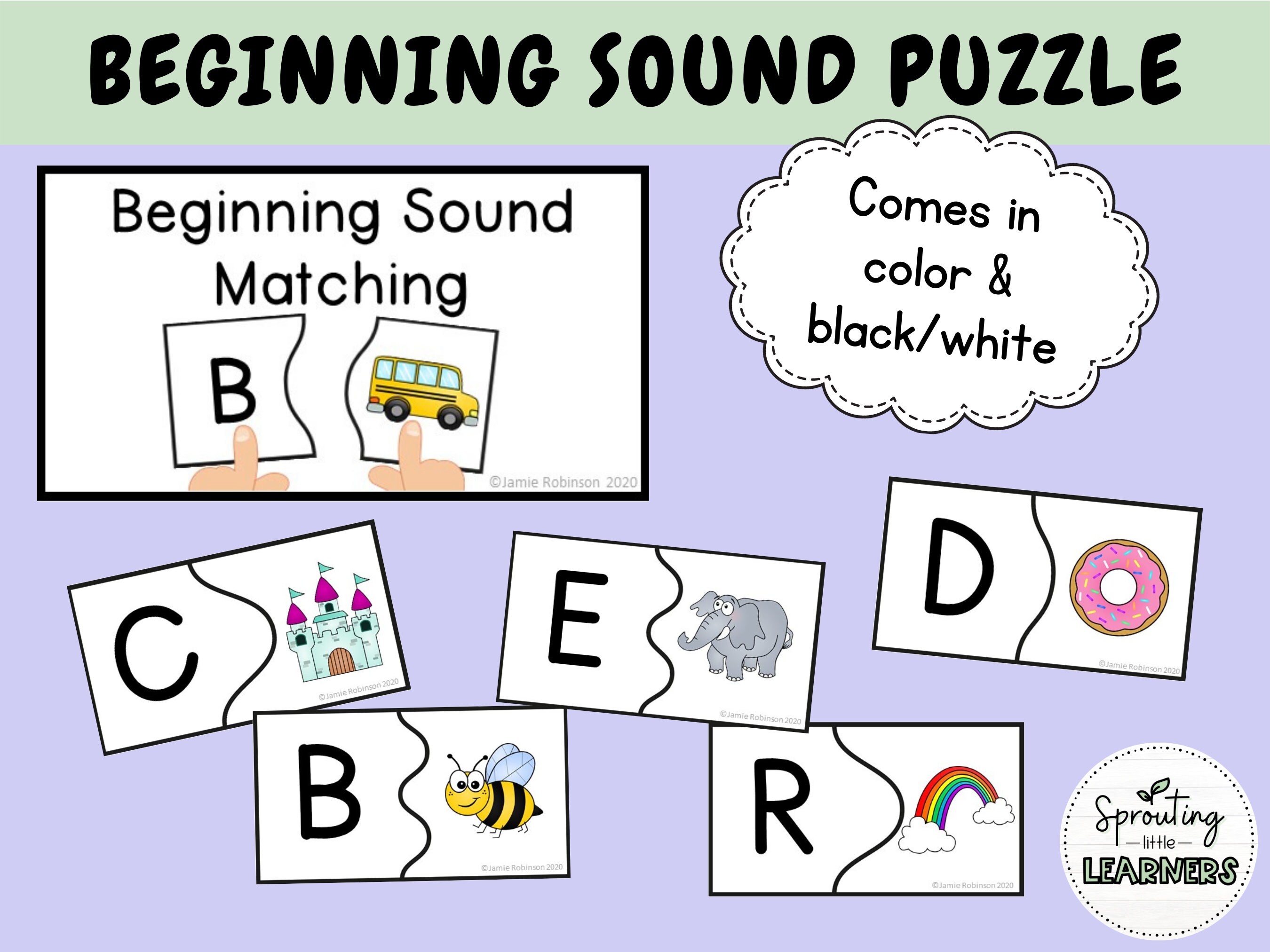 Beginning Sound Puzzle | Preschool Letter Sounds - Etsy
