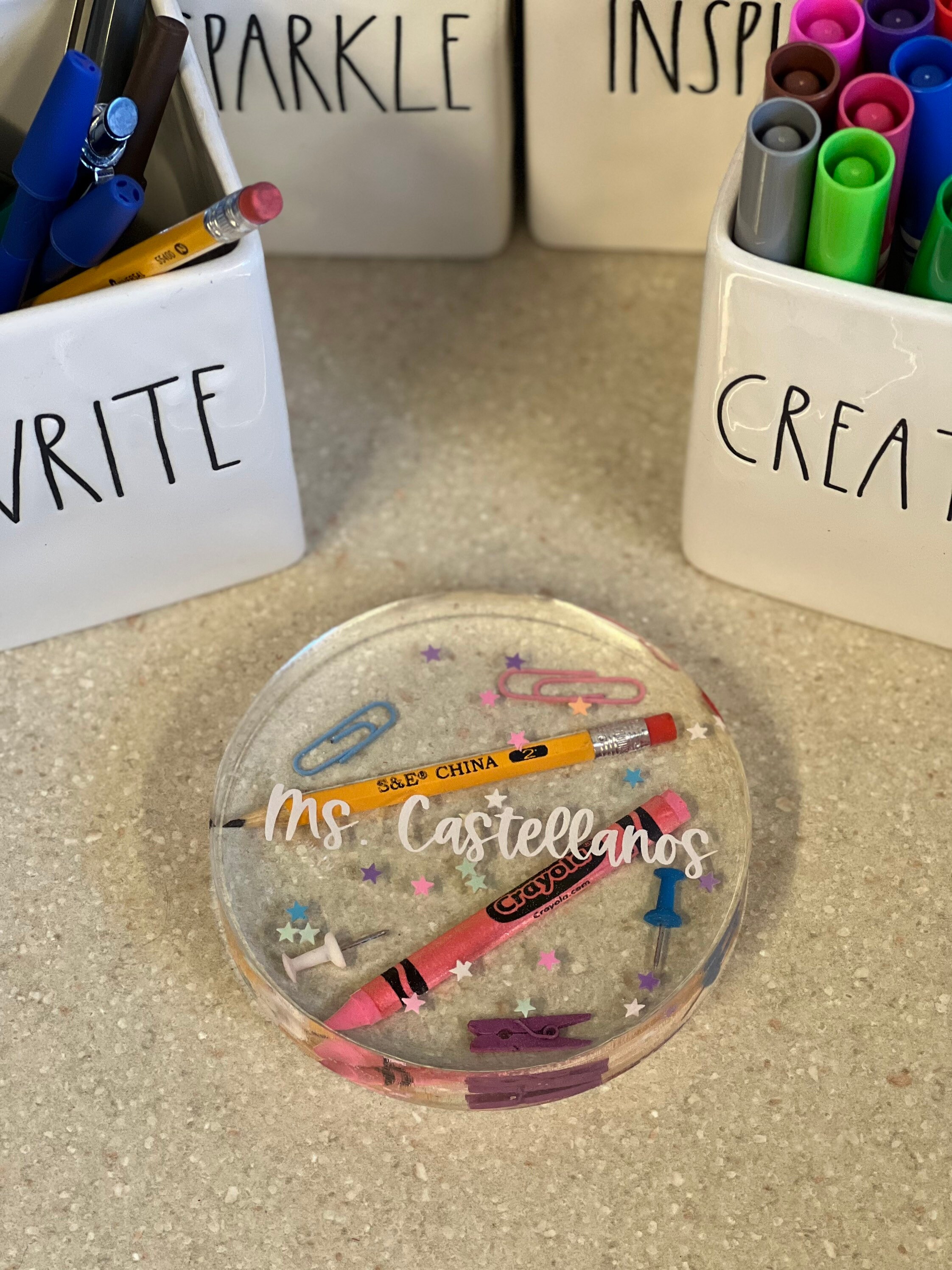 Personalized Teacher Coaster Teacher Paperweight, Perfect Teacher Gift ...