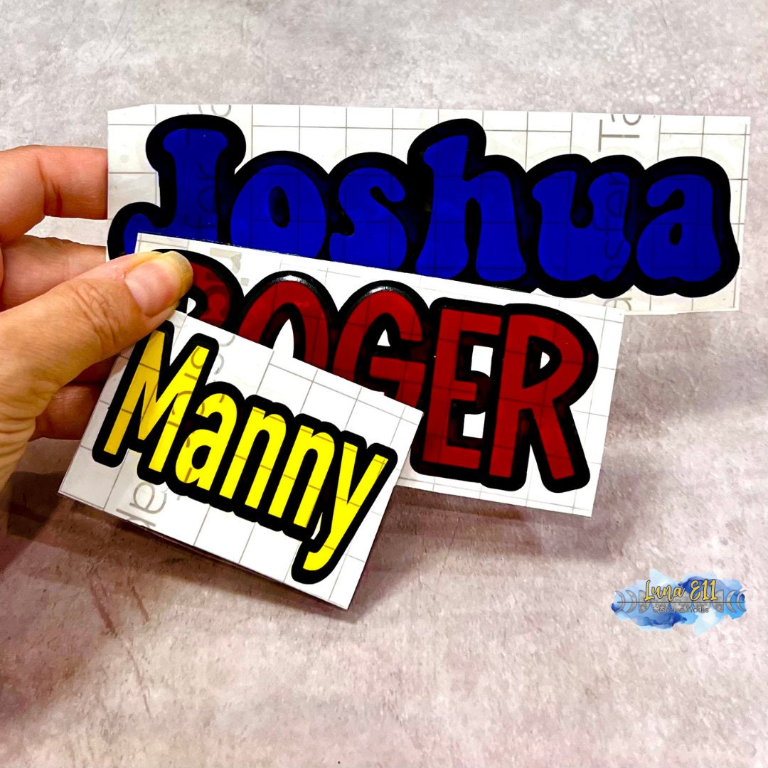 Custom Name Decals, Custom Decals With Outline, Custom Name Vinyl Decal ...