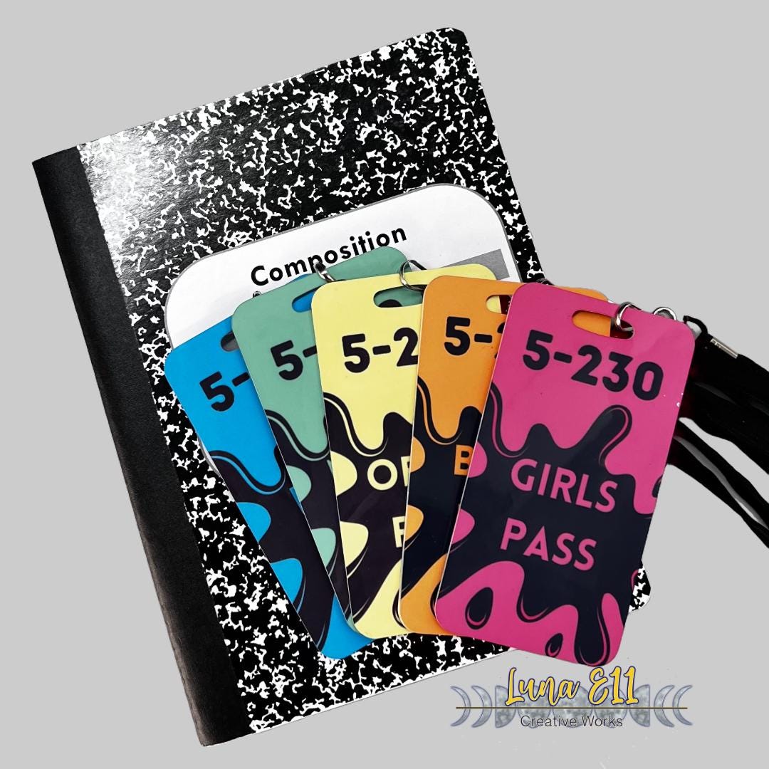 Classroom Passes, Bright Rainbow Passes, Classroom Decor, Neon ...