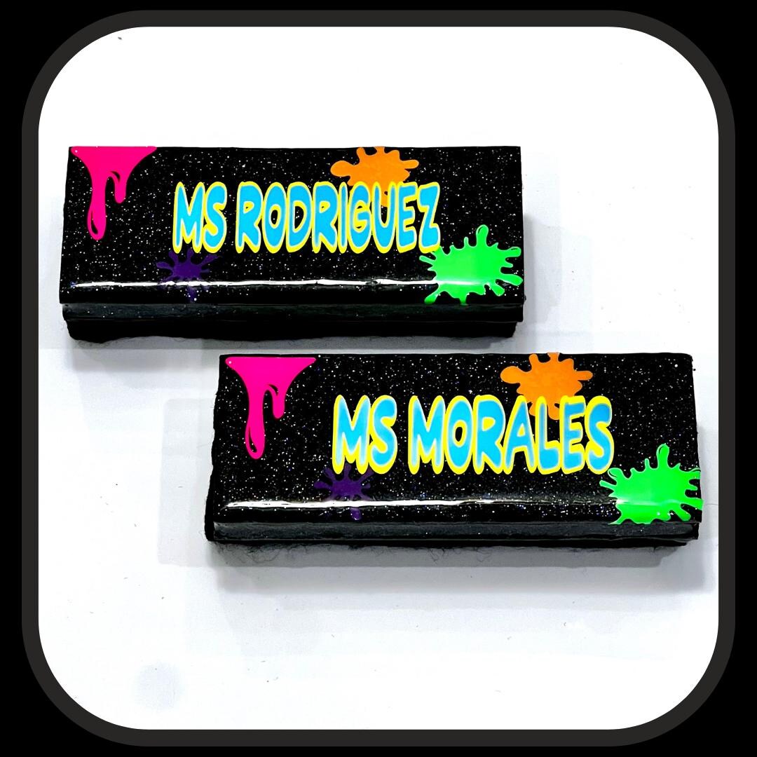 Neon Slime Inspired Eraser, Personalized Erasers, Glitter Erasers ...
