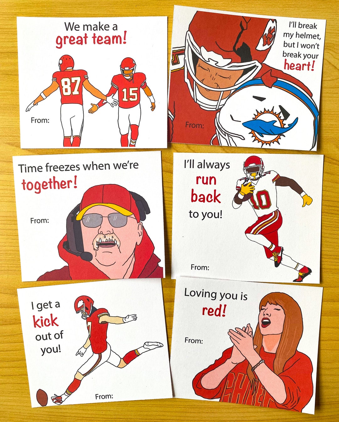 Chiefs Themed Valentine’s Day Cards Set - Etsy